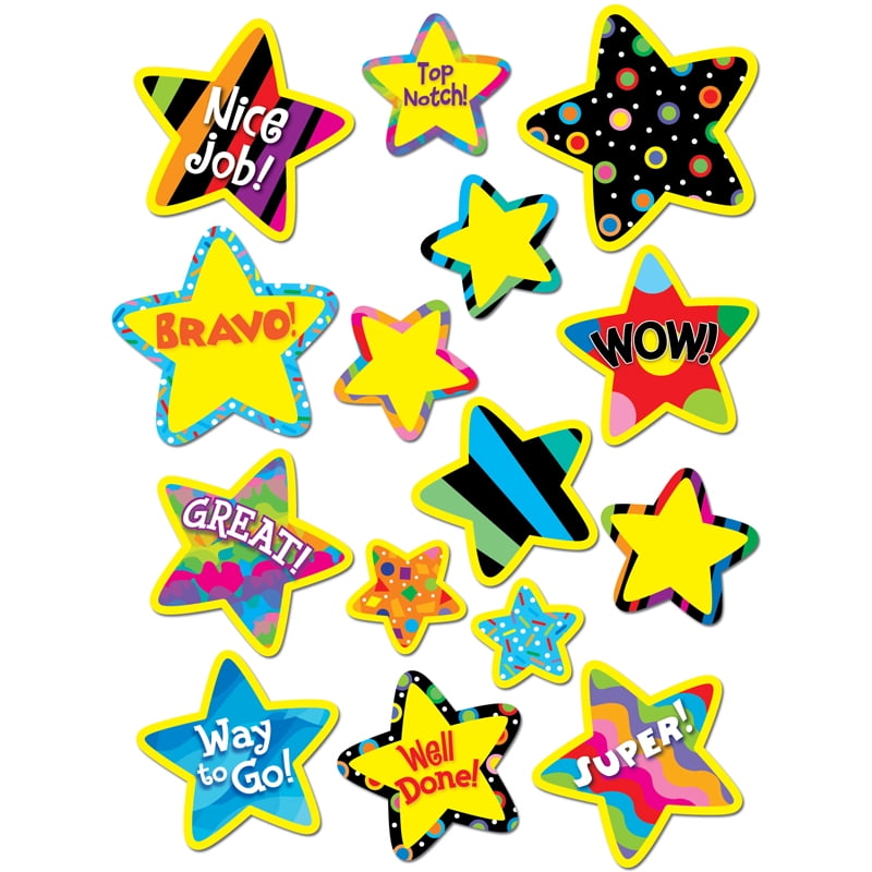 POPPIN PATTERN BRIGHT STAR STICKERS - Walmart.com