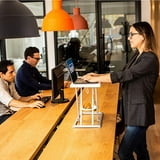 Rocelco 19" Portable Desk Riser, Height Adjustable Travel Standing Desk ...