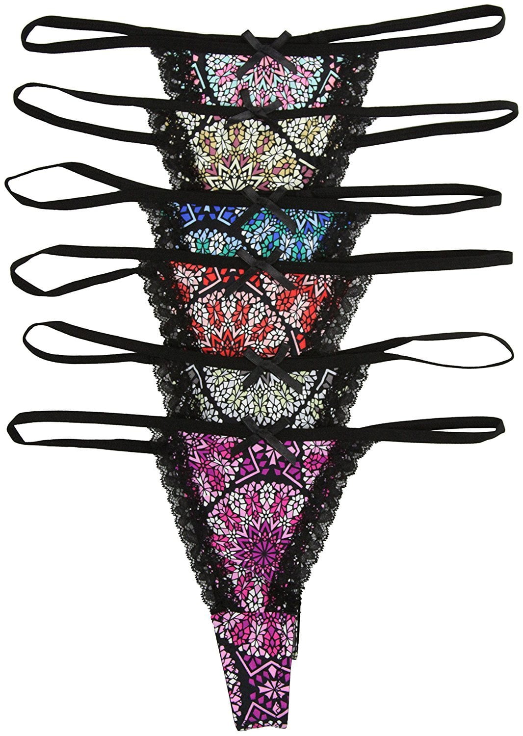 ToBeInStyle Women's Pack of 6 Thongs in Multiple Styles - Walmart.com