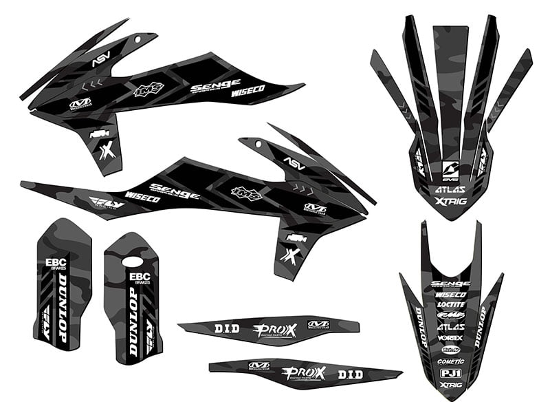 2019-2022 XCF APACHE Grey Senge Graphics Base Kit Compatible with KTM ...
