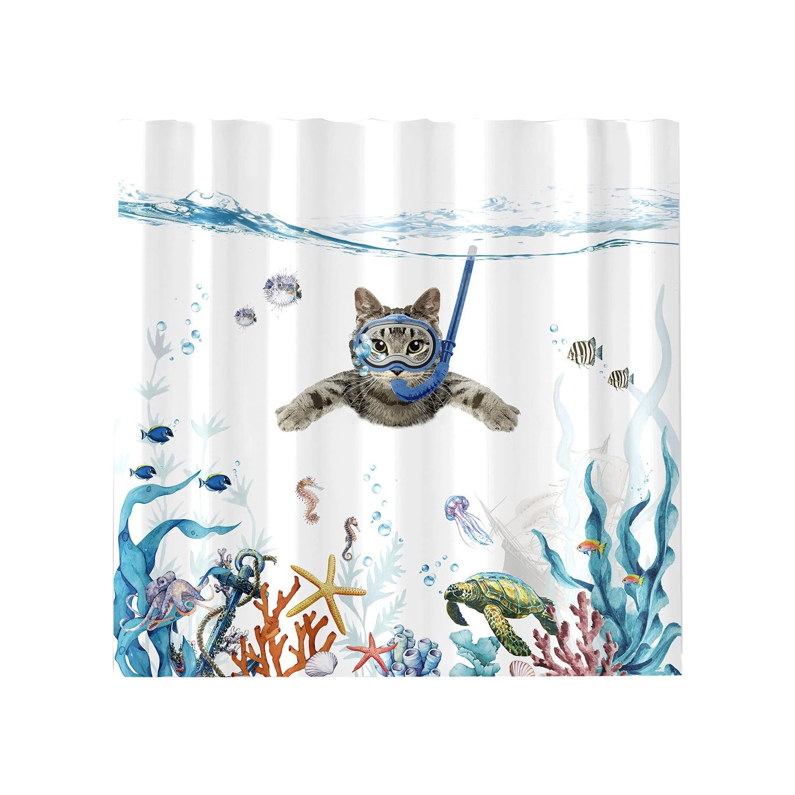 Click here for Hinati 72x72in Funny Cat Shower Curtains Bathroom... prices