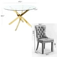 Sumdeal 47" Modern Round Clear Glass Dining Table Set for 4, Chrome ...