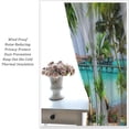 Beach Ocean View Blackout Window Curtains, Tropical Green Trees Island ...