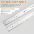 ITSELFER 3pcs Double-sided Scale Measuring Rulers Stainless Steel ...