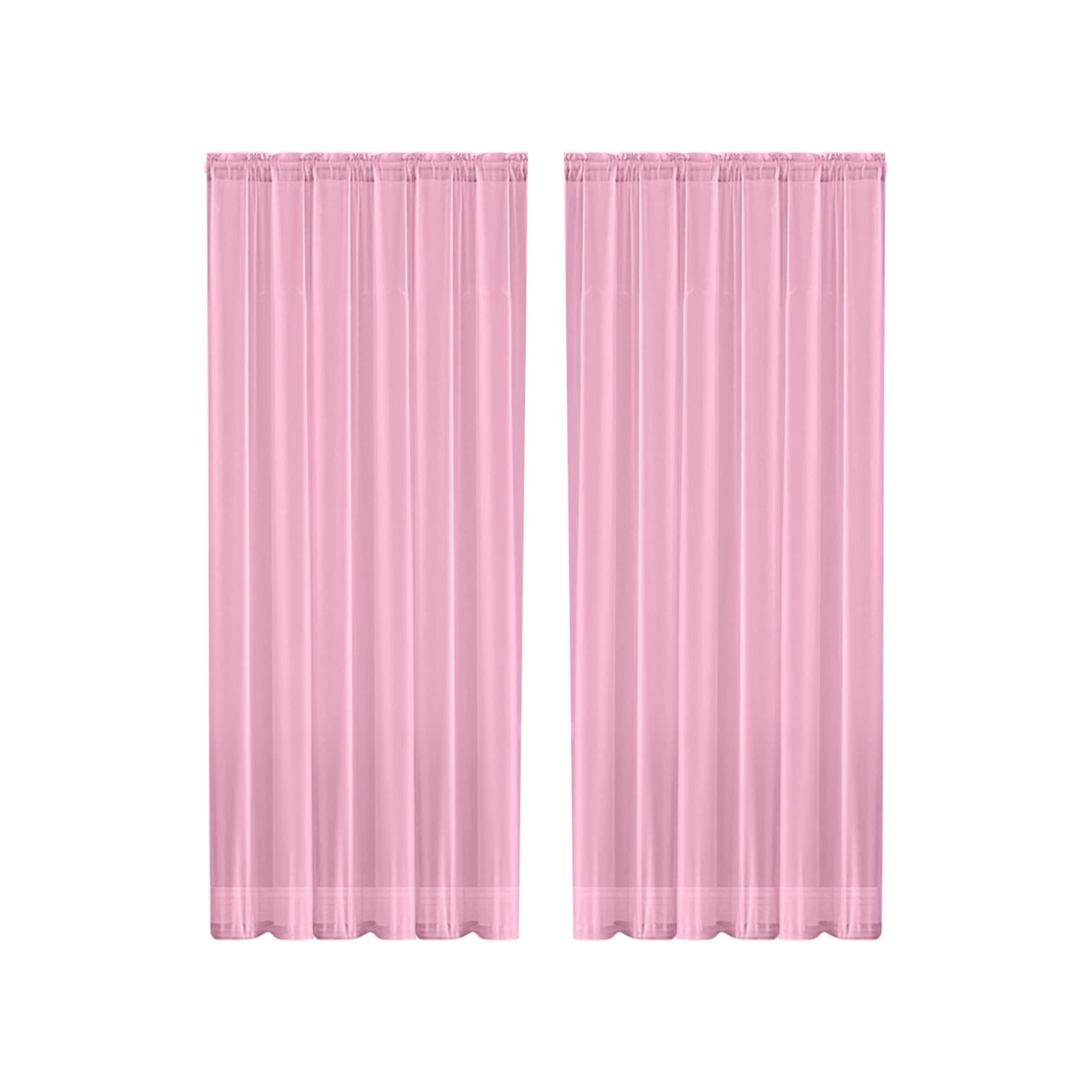Click here for Generic Pink Solid Color Semi Sheer Curtains Polye... prices