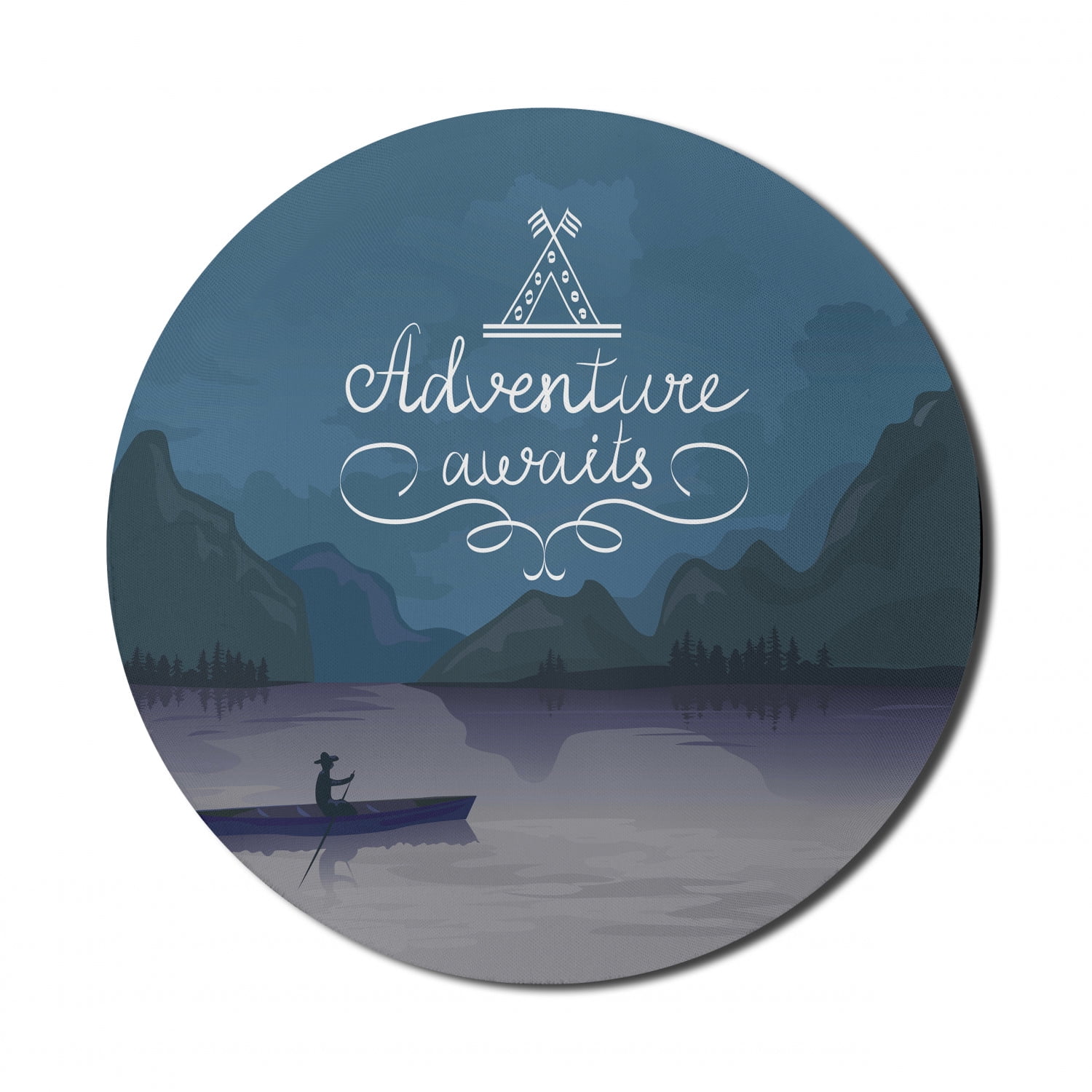 Saying Mouse Pad for Computers, Kayak in a Mountain Lake at Night ...