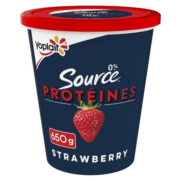 Yoplait Source Protein 0% Strawberry Yogurt, No Added Sugar, 650 g ...