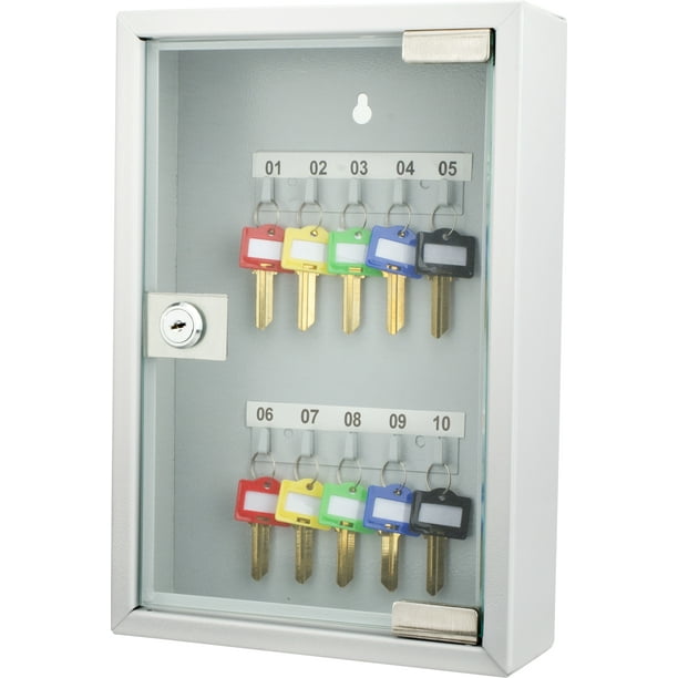 10 Keys Lock Box Gray W/ Glass Door - Walmart.com