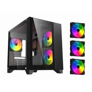 DIYPC Dragon-R-4LED ATX Mid Tower Gaming Case with 4x120mm Red LED Fans ...