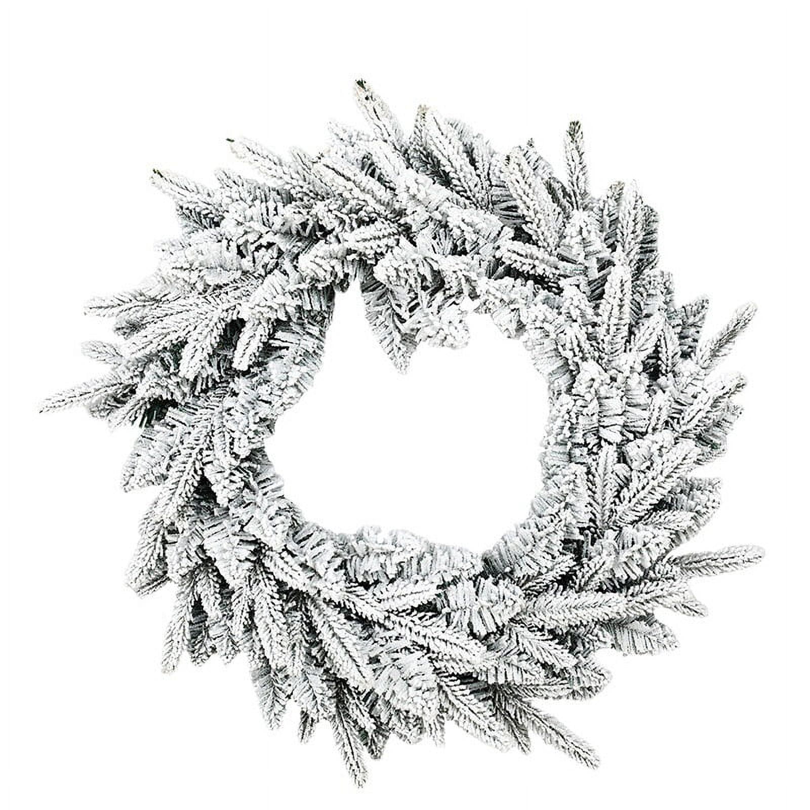 Click here for Generic 24 Flocked Spruce Wreath With 110 Tipschri... prices