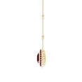 ANGARA Natural Pear-Shaped Ruby Two Tone Necklace with Double Halo in ...