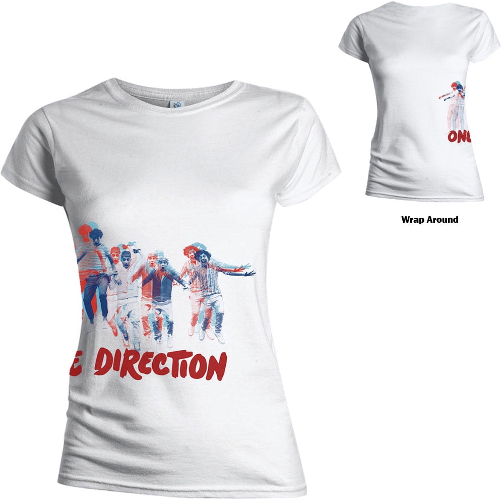 One Direction Ladies T-Shirt: Band Jump (Skinny Fit/Wrap Around Print ...