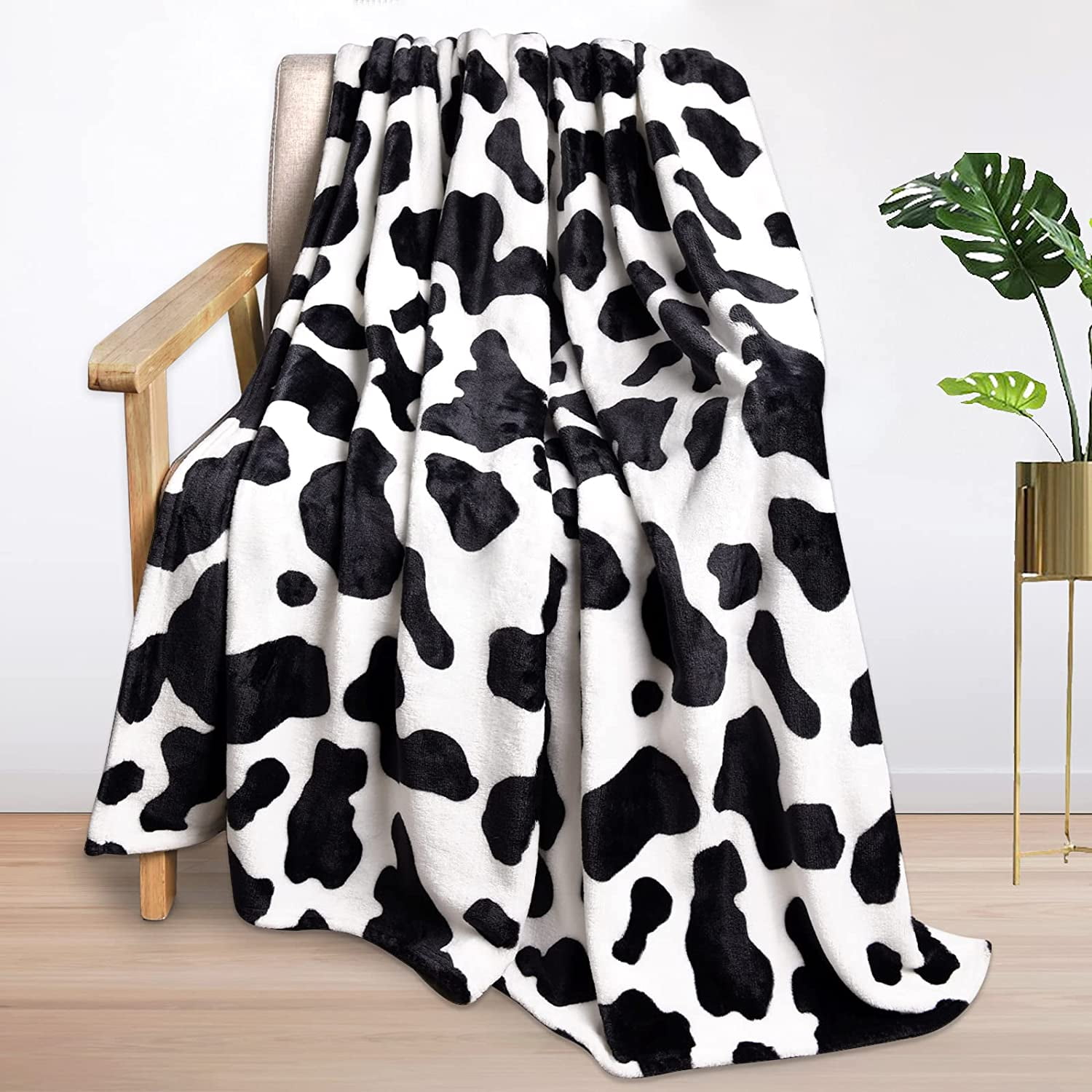 Cow Print Blanket -WISH TREE Soft Fleece Kids Throw Blankets with Cow ...