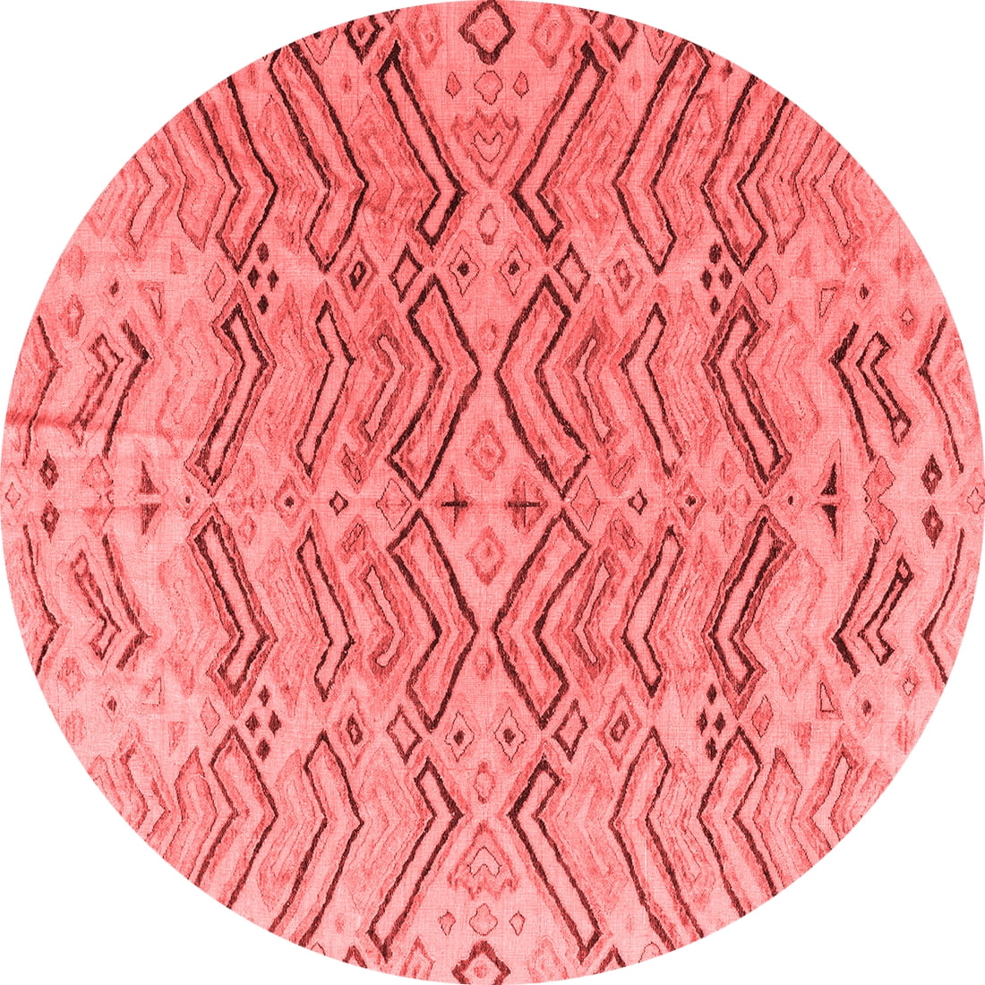 Ahgly Company Indoor Round Solid Red Modern Area Rugs, 6' Round ...