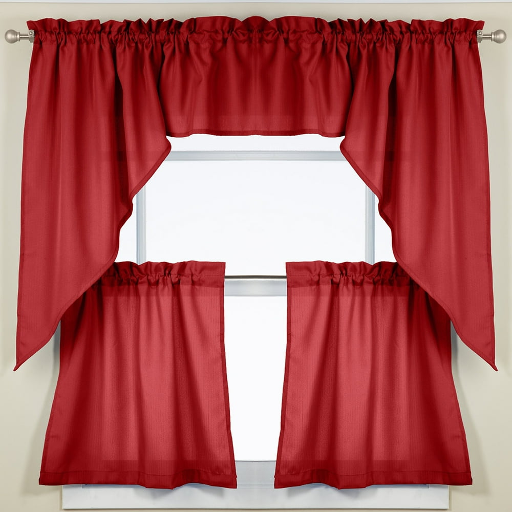 Wine Opaque Solid Ribcord Kitchen Curtains Choice of Tier Valance or ... Wine Opaque Solid Ribcord Kitchen Curtains Choice of Tier Valance or ...
