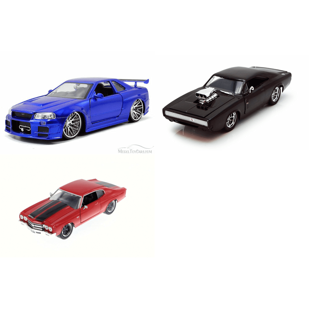 Fast & Furious 4 Diecast Car Package - Three 1/24 Scale Fast & Furious ...