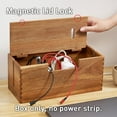 Acacia Wood Cable Management Box, Wooden Cord Hider & Organizer for ...