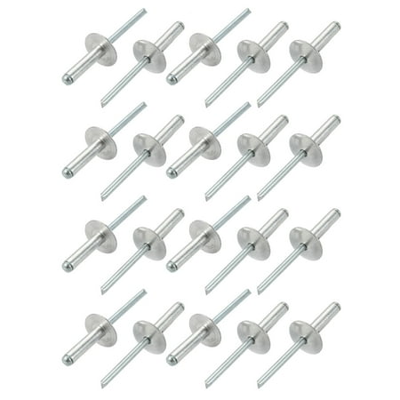 20 Pcs 5mm x 20mm Aluminum Open End Large Flange Blind Rivets | Walmart ...