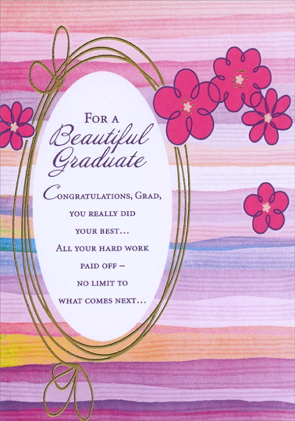 Designer Greetings Beautiful Graduate : Colorful Wavy Lines and Pink ...