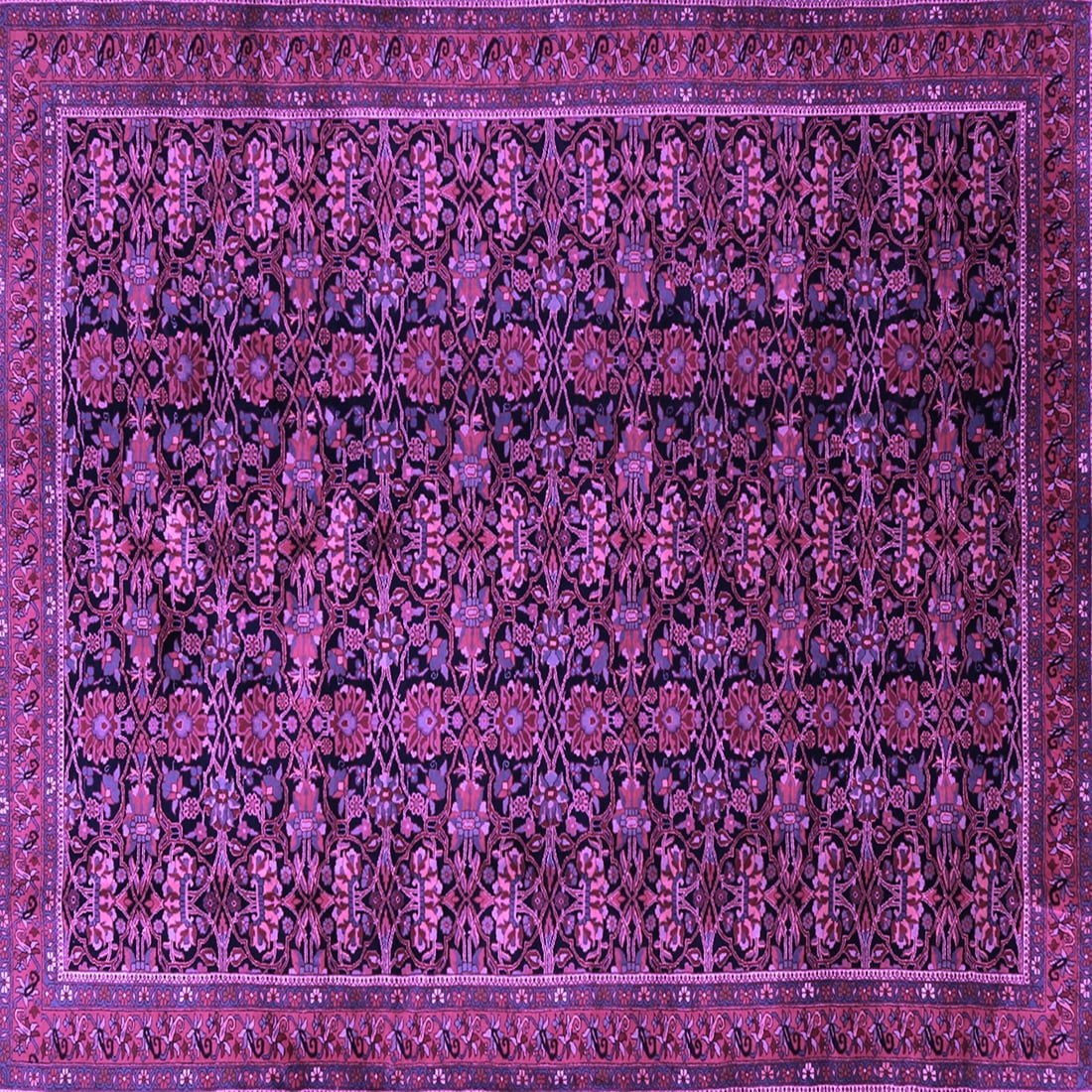 Ahgly Company Indoor Square Persian Purple Traditional Area Rugs, 6 ...