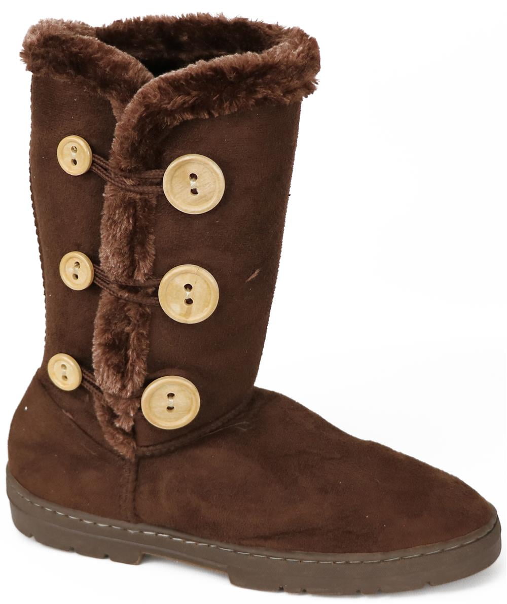 Chatz Womens Microsuede Button Boots (Brown Medium) - Walmart.com