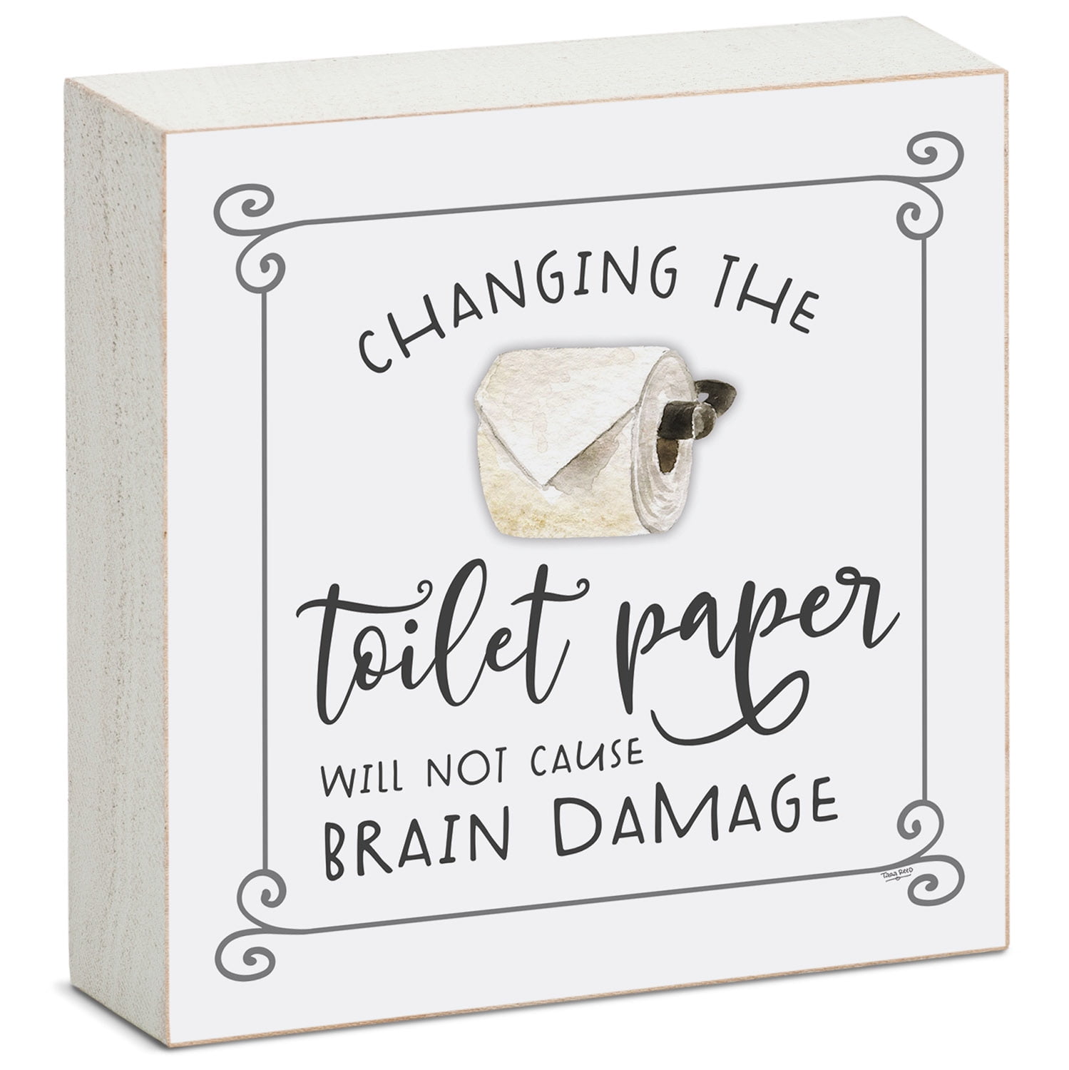 CounterArt "Changing Paper" Humorous Freestanding Solid Wood Block Sign ...