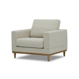 Better Homes & Gardens Springwood Wood Frame Accent Chair, Cream Linen ...