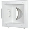Datacomm Recessed Low Voltage Media Outlet Plate - 1 Socket, White ...