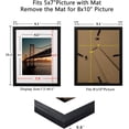 8x10 Picture Frame Black Wood Pattern Set of 4 with Tempered Glass ...