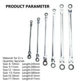6-Piece Metric 8mm - 19mm Extra Long Gear Ratcheting Wrench Set ...