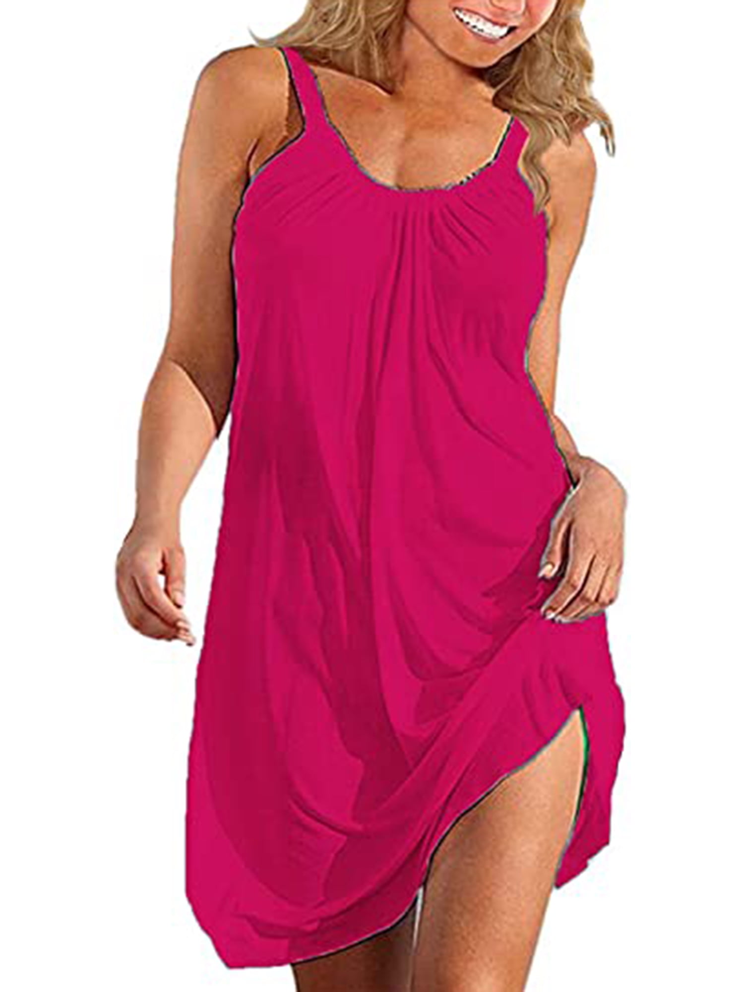 UVN Summer Swimsuit Cover Up for Women Swimwear Black Halter Dress ...