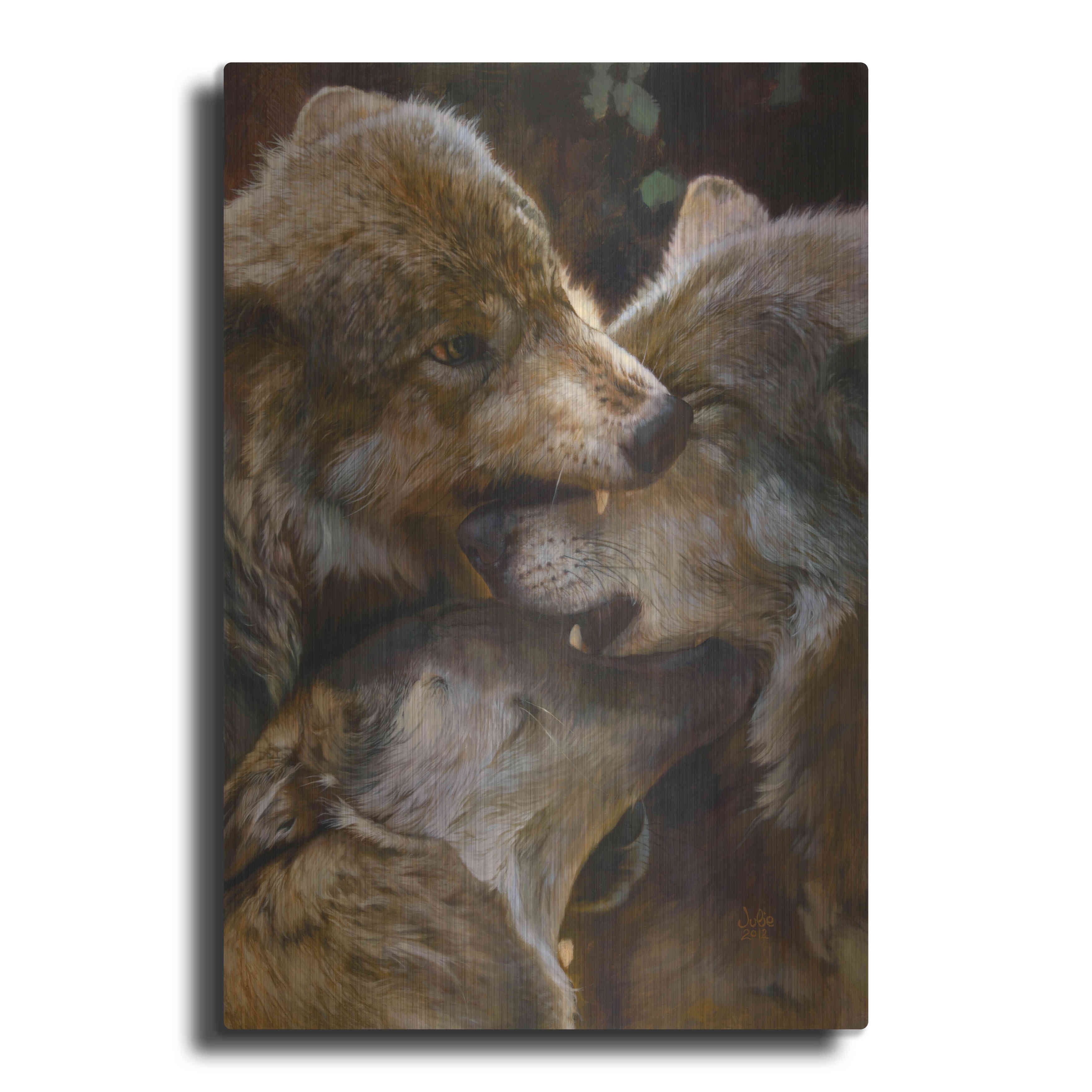 Luxe Metal Art 'A Wolf Tradition' by Julie Bel, Metal Wall Art, 24"x36 ...