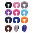 Brown U-Shape Travel Neck Pillow For Airplane Car Home Office Portable ...