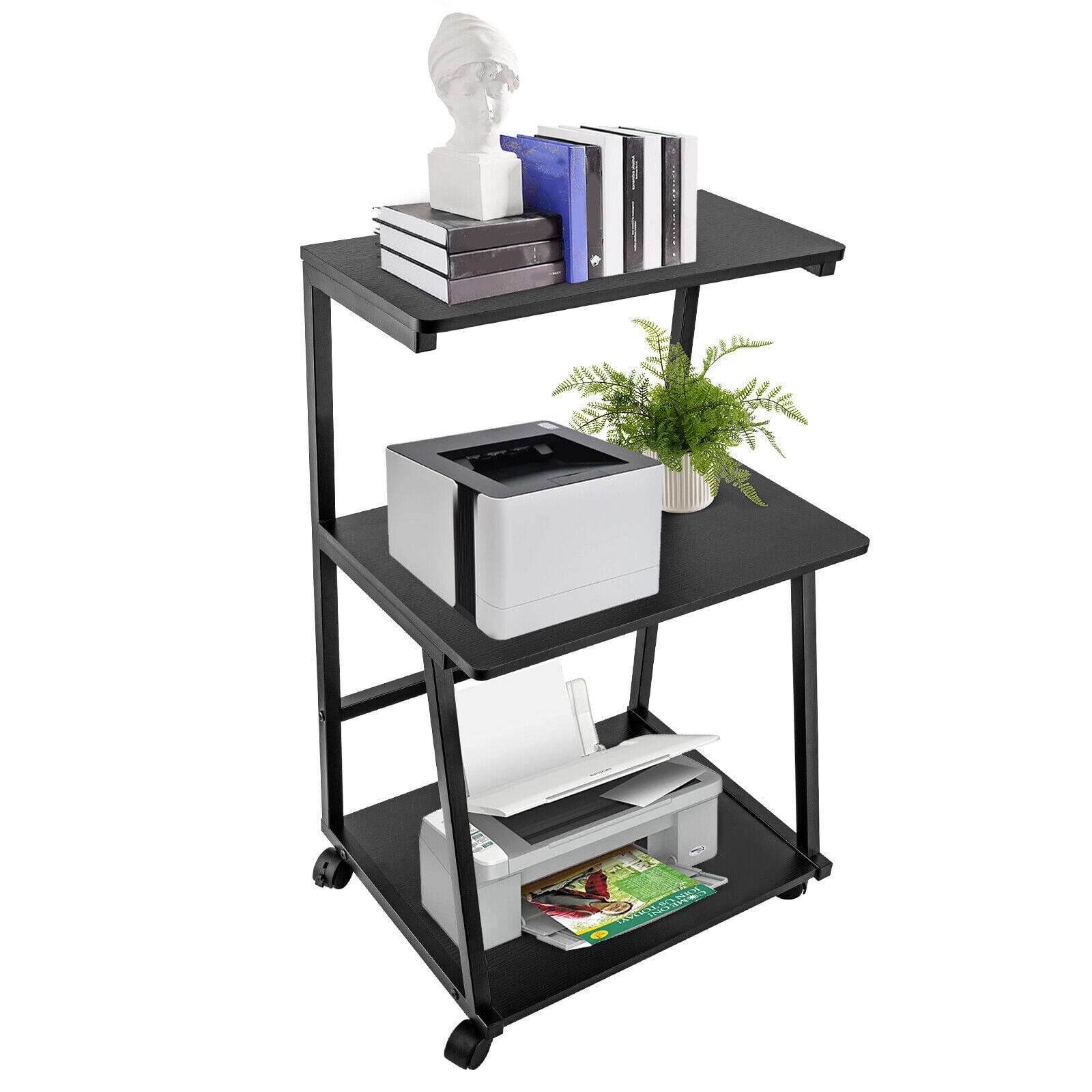 Miumaeov 3-Tier Printer Stand Cart with Storage Rolling Machine Printer ...
