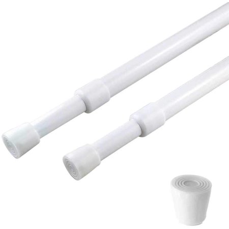 2 Pack Spring Tension Curtain Rod Adjustable 28-43 Inches，5/8" Diameter ...