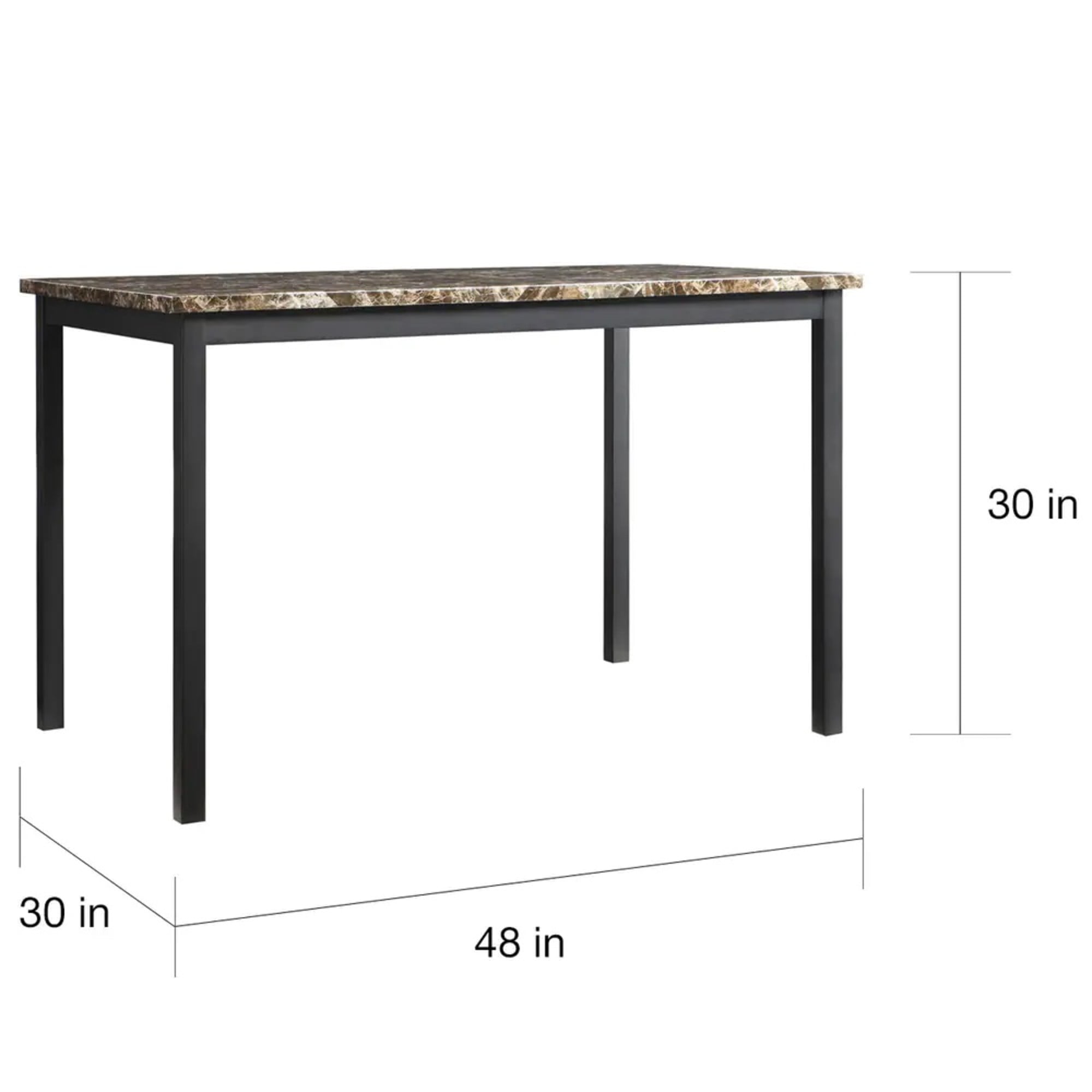 Buy Weston Home Knight Faux Marble Top Metal Dining Rectangular Table ...