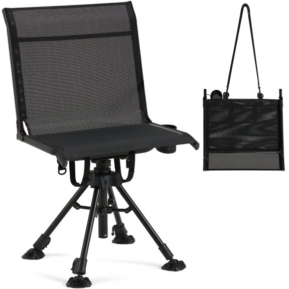 Bezliving 360° Swivel Hunting Blind Chair with Gun Rest, Adjustable ...