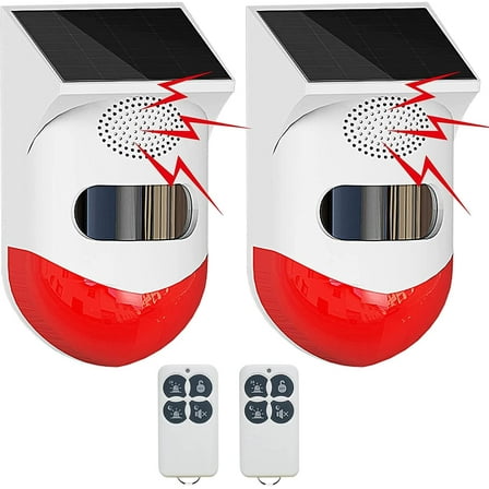 Solar 6 LED Outdoor Motion Sensor Alarm, Waterproof 110dB Home Safety ...