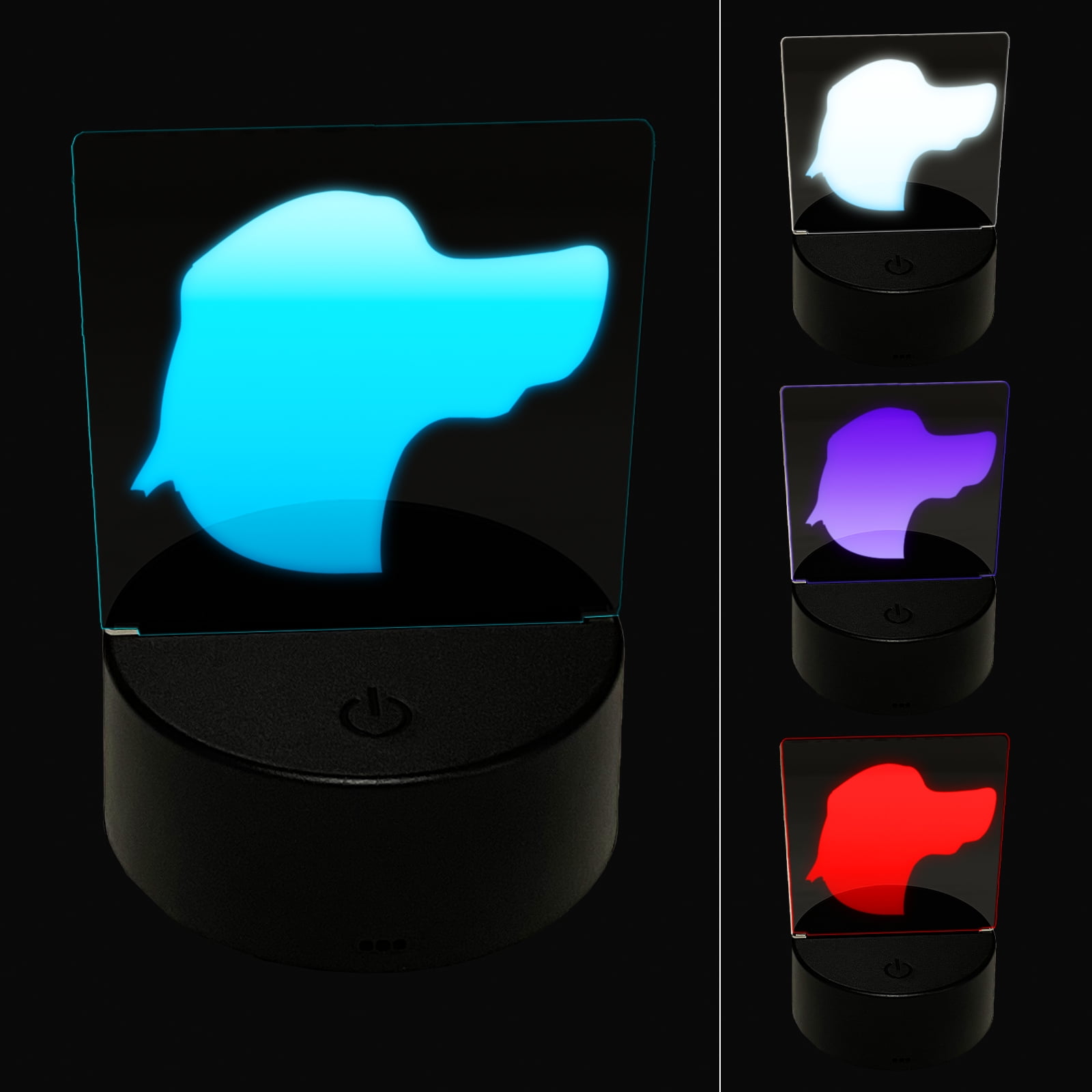 Beagle Face Profile Solid LED Night Light Sign 3D Illusion Desk ...