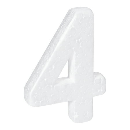 Foam Numbers 4 Numeral EPS White Polystyrene Number 100mm/4 Inch for ...