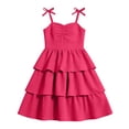 Bysome Toddler Kids Girls Dress Solid Color Sleeveless V-Neck Bowtie ...