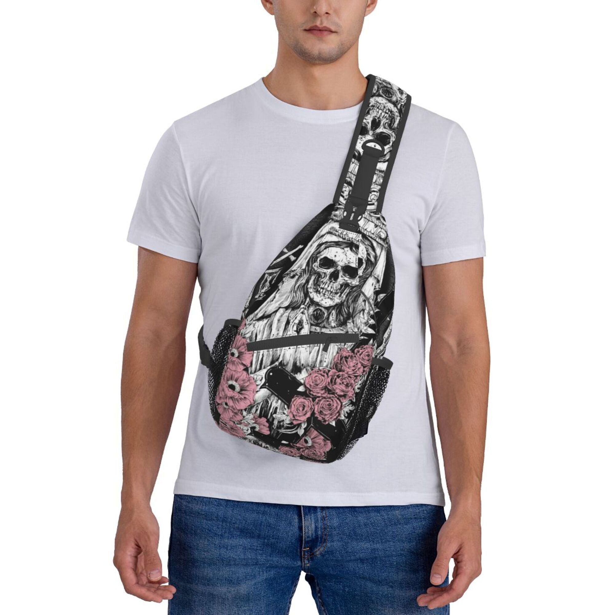 ZICANCN Skull Bride Crown Crossbody Sling Bag for Men Women - Casual ...