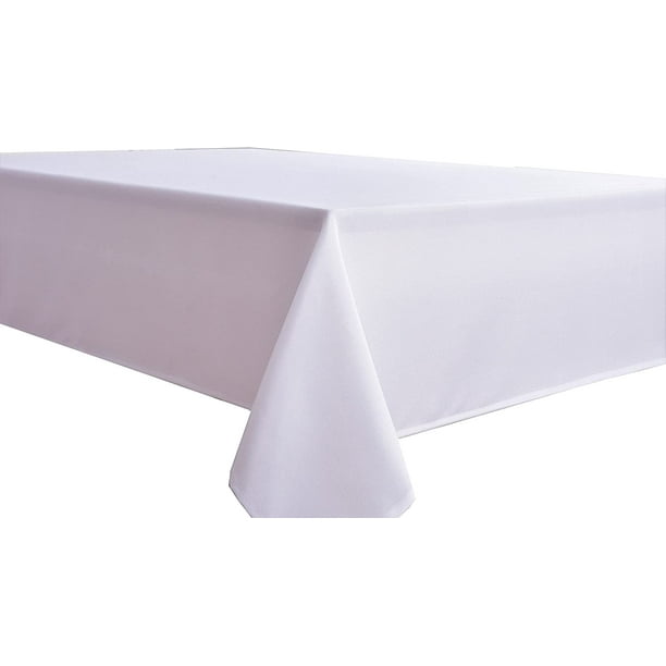 Fabric Tablecloths 52 X 70 Inches Rectangular, White Water Resistant ...