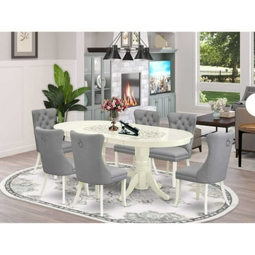 HomeStock 9 Piece Dining Set Includes A Rectangle Kitchen Table With ...