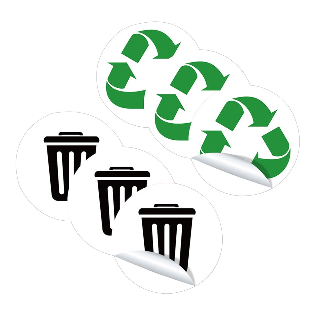 Hemoton 3 Sets Recycling Stickers Trash Can Decals Adhesive Garbage ...