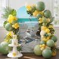 Beach Lounge Chairs Arch Backdrop Cover 4 FT Summer Turquoise Seaweed ...
