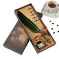 BiFandian Crown Feather Pen Gift Set, Creative Map Design Fountain Pen ...