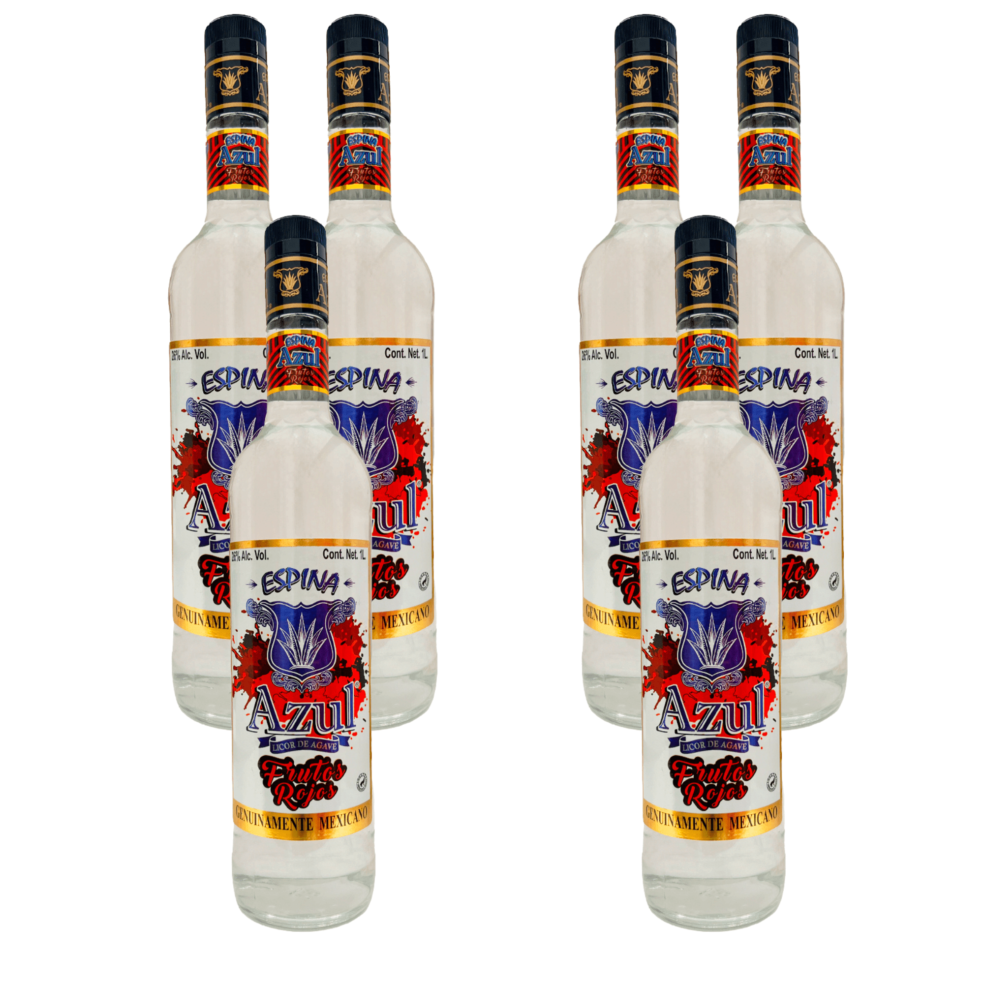 Six Pack Licor de Agave Espina Azul Frutos Rojos 1000 Ml Espina Azul ...