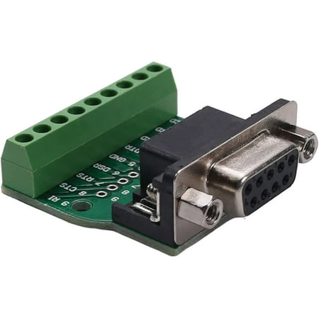 Fielect D-sub DB9 Breakout Board Connector 9 Pin 2 Row Female RS232 Serial Port Solderless ...