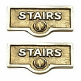 2 Switch Plate Tags STAIRS Name Signs Labels Lacquered Brass ...